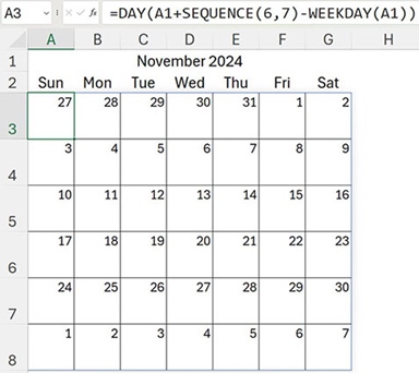 Excel Tips: Create a calendar in Excel | INTHEBLACK